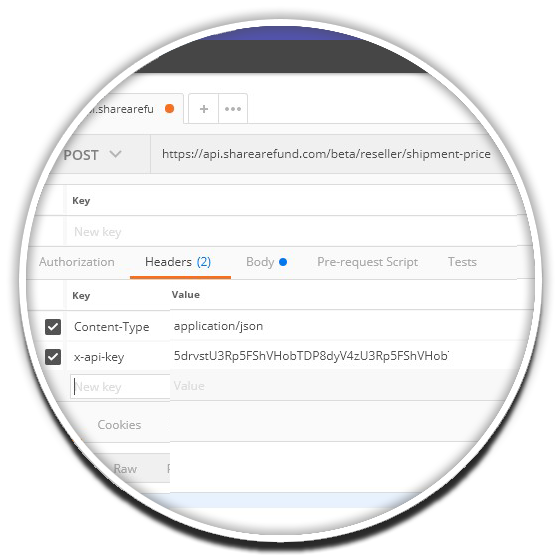 Use Postman To Call The Share A Refund API Share A Refund