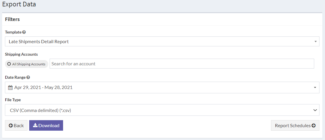 Late Shipments Export Report - Share a Refund